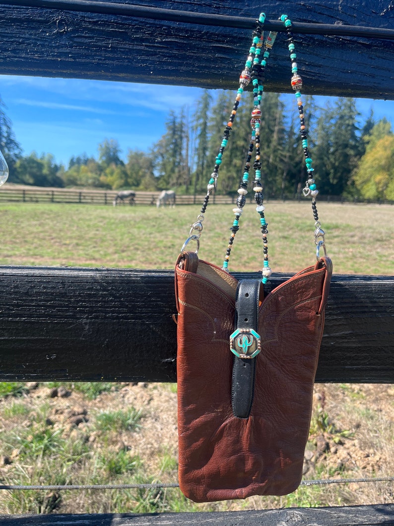 Western Crossbody Purse Made With Upcycled Leather Cowboy Boot - Etsy