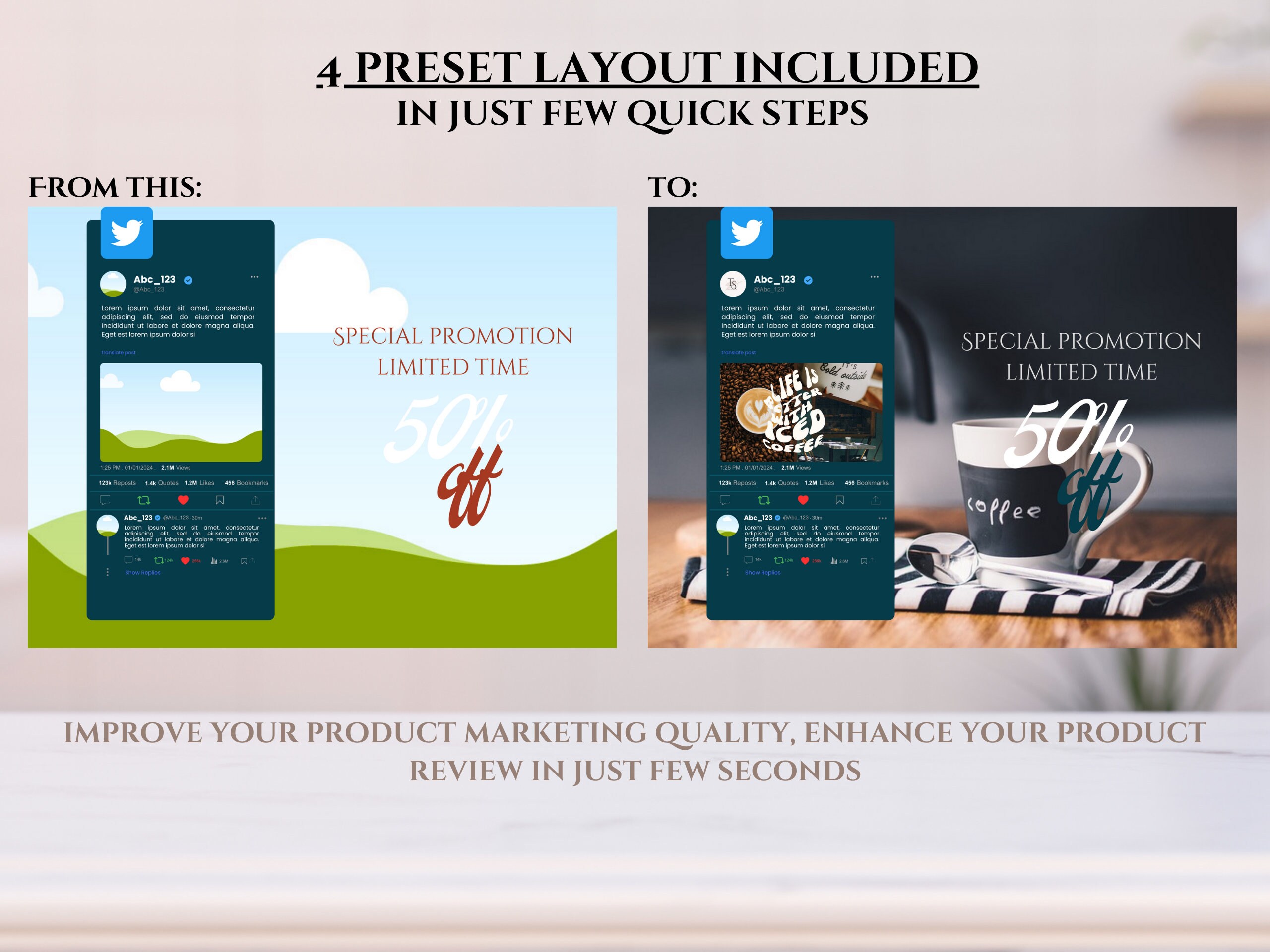 Twitter X Mockup Template Canva | Social Media Mockup | Business Mockup ...