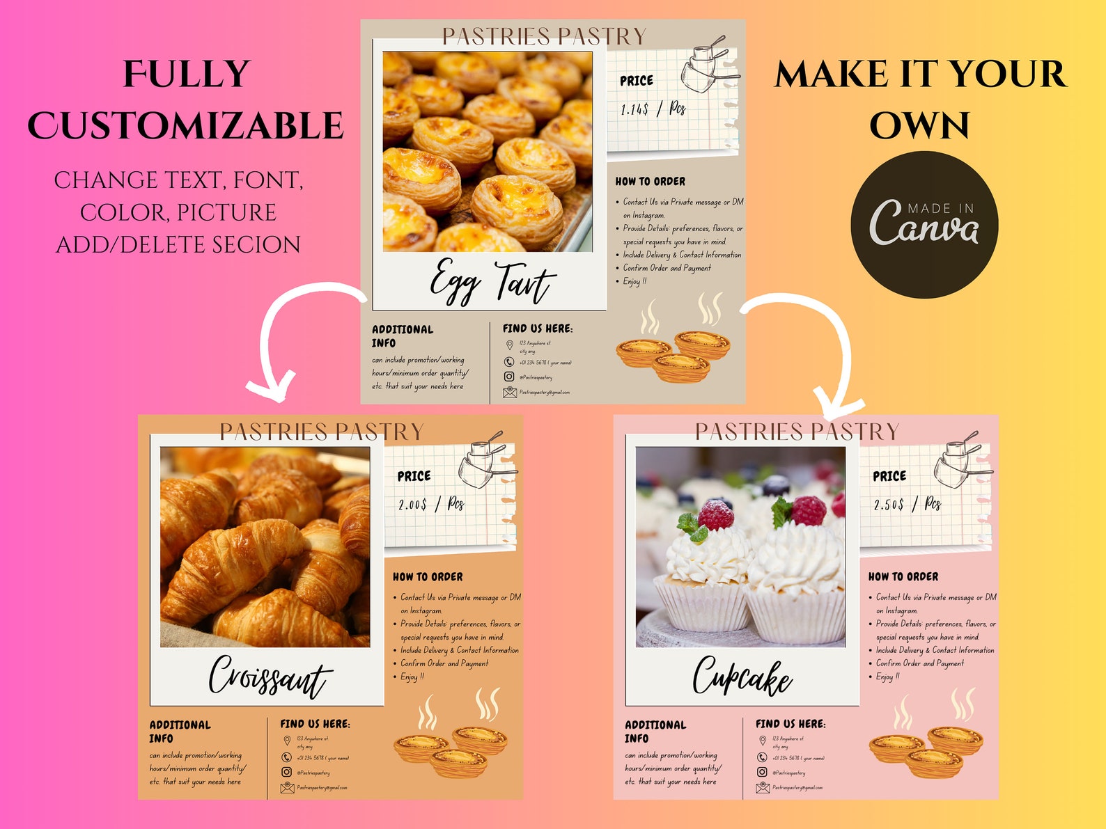 100 Customizable Instagram Post Template, Canva Bundle, Social Media ...