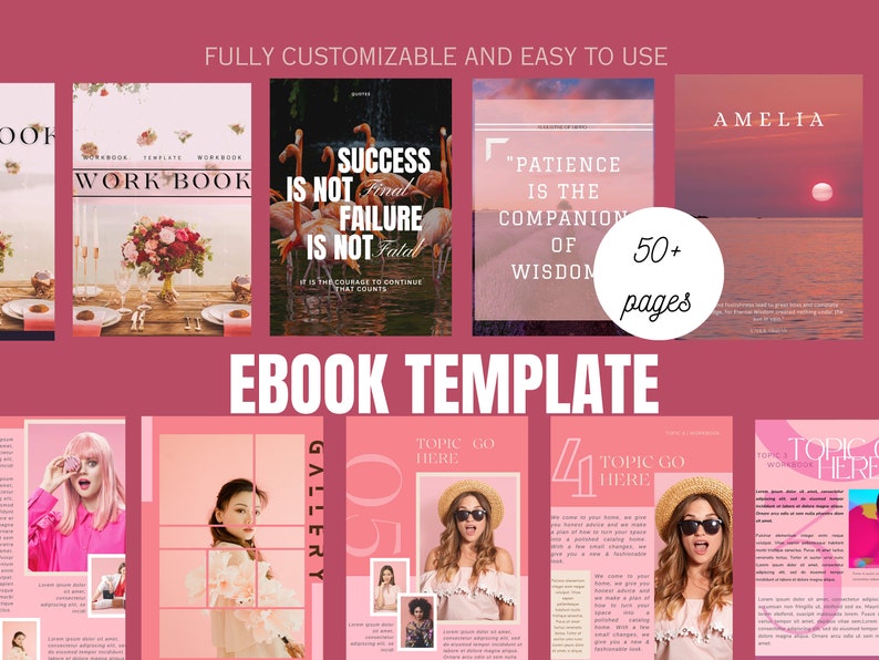 50 Ebook Template Canva Modern Workbook Lead Magnet Course Creator ...