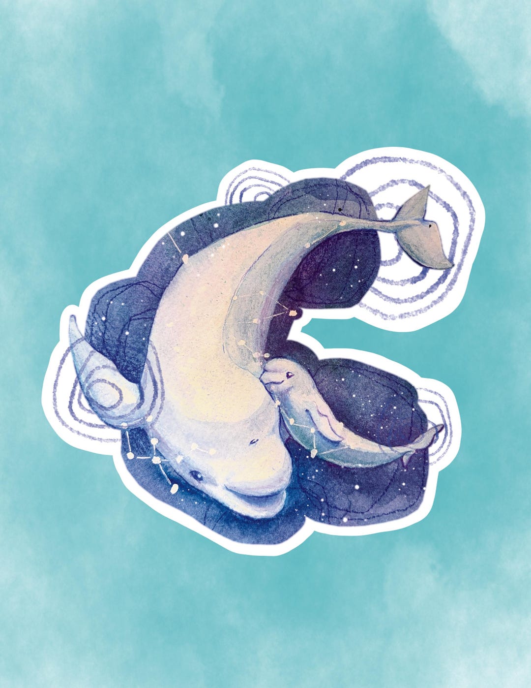 Beluga Whales - Sticker - Etsy