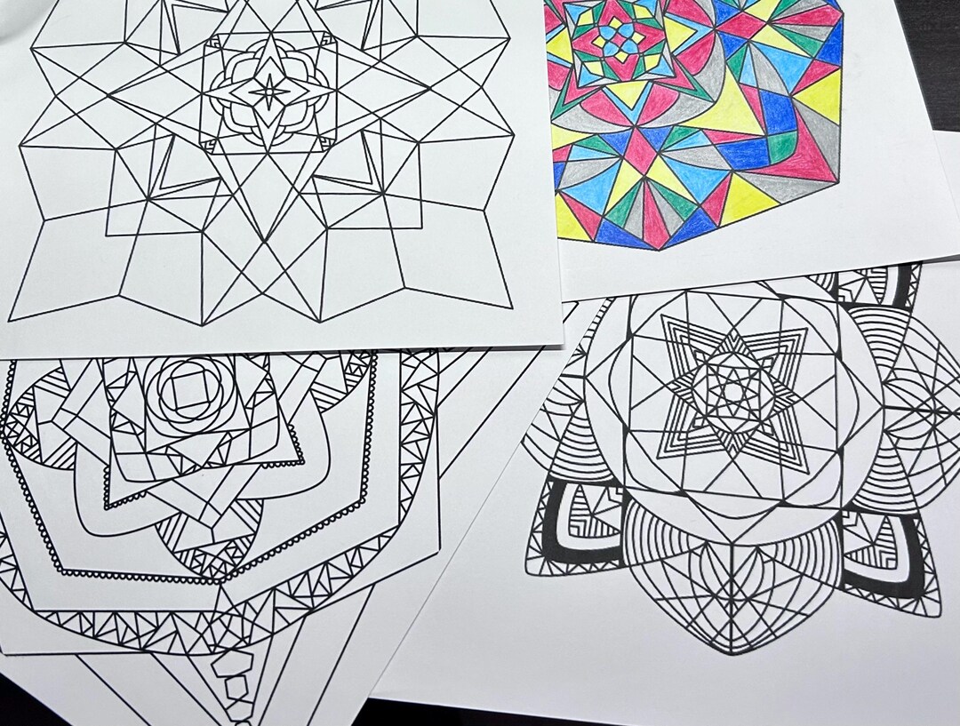 5 Digital Coloring Pages, Adult Coloring, Printable - Etsy