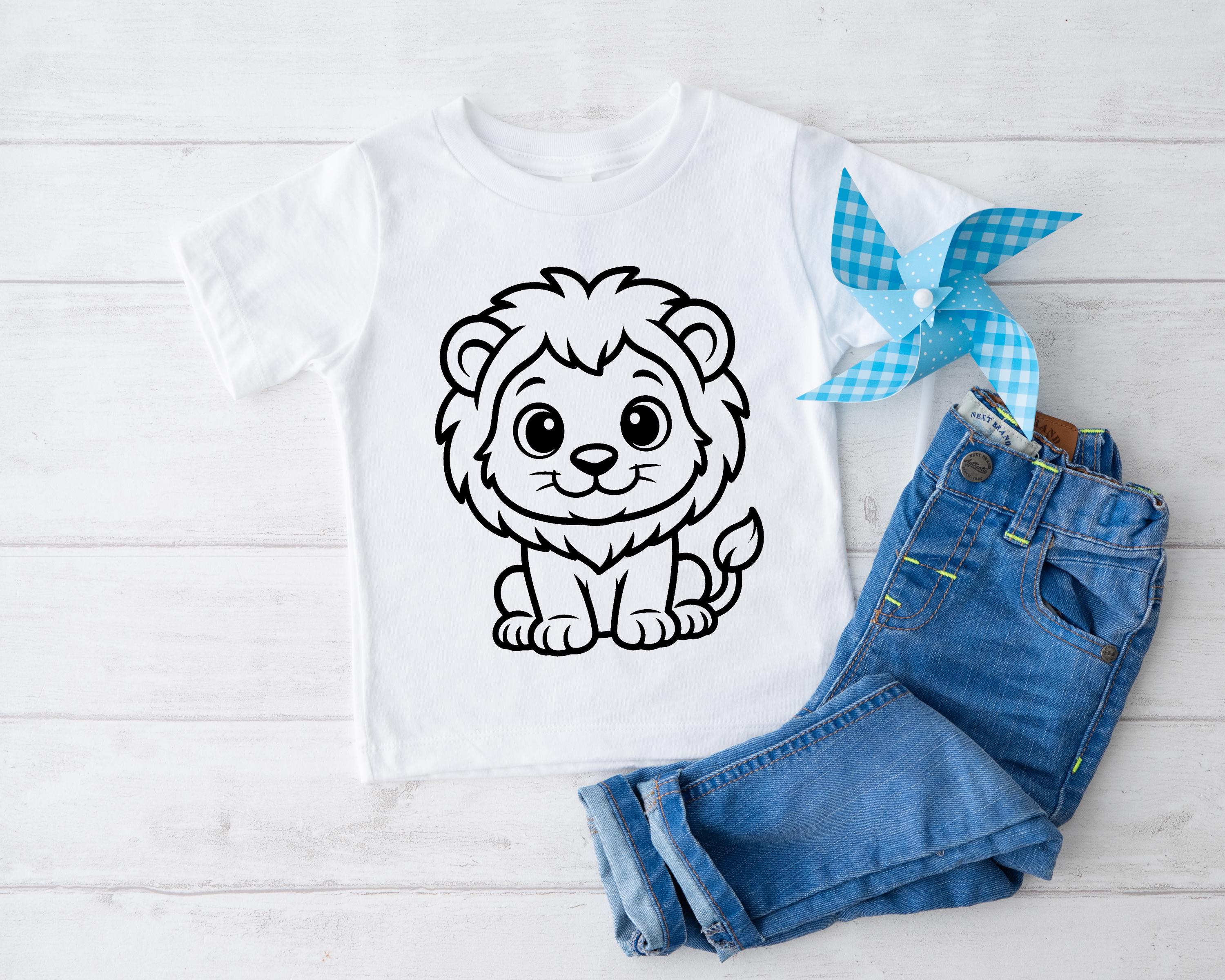 Baby Lion SVG - Cute Outline Lion Clipart - Baby on Board Decal ...