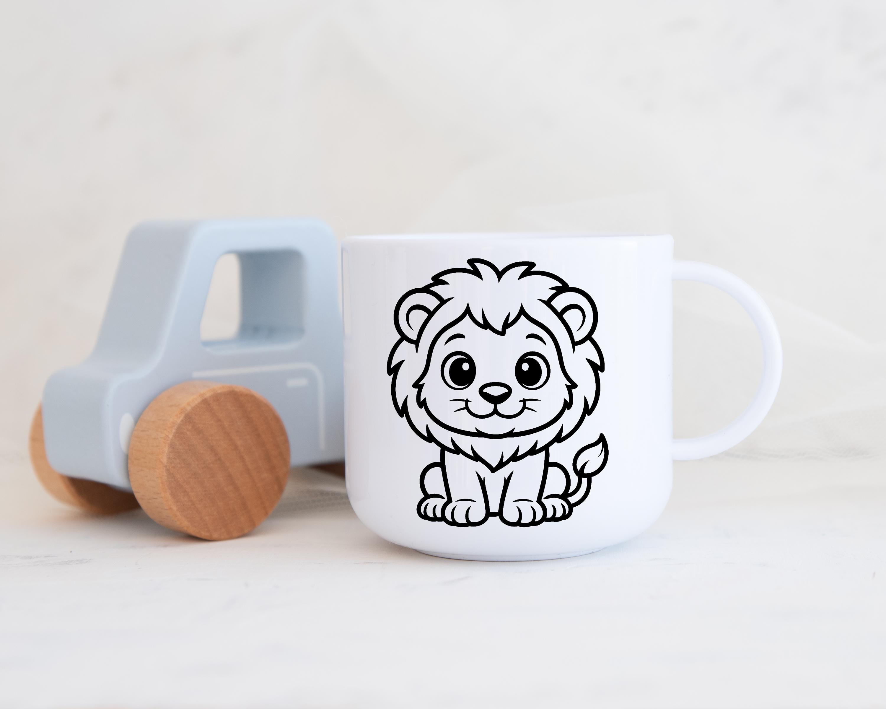 Baby Lion SVG - Cute Outline Lion Clipart - Baby on Board Decal ...