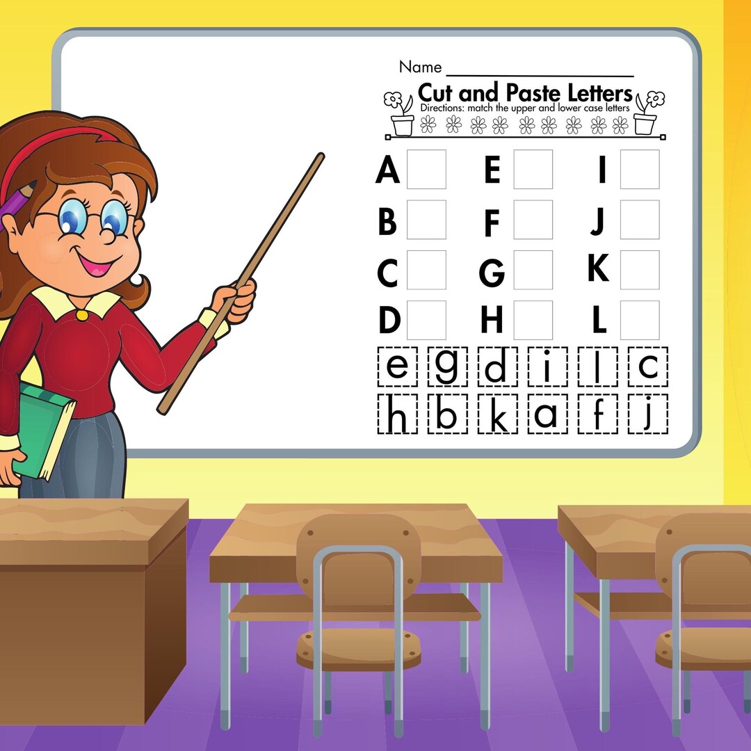 Cut and Paste Digital Download Kids Learning Alphabet - Etsy