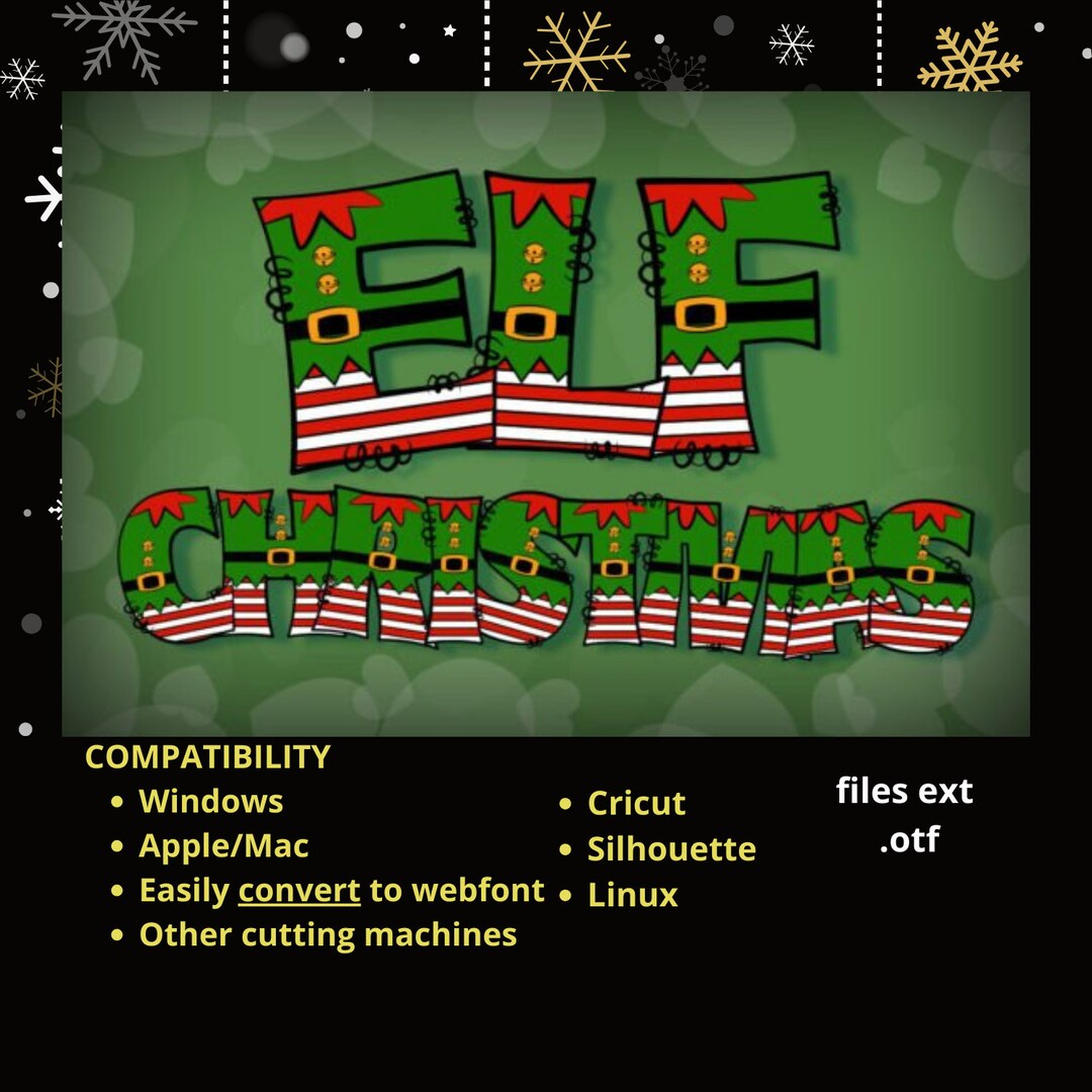 Christmas Font, Files .otf, Compatibility Windows ,apple/mac, Linux ...