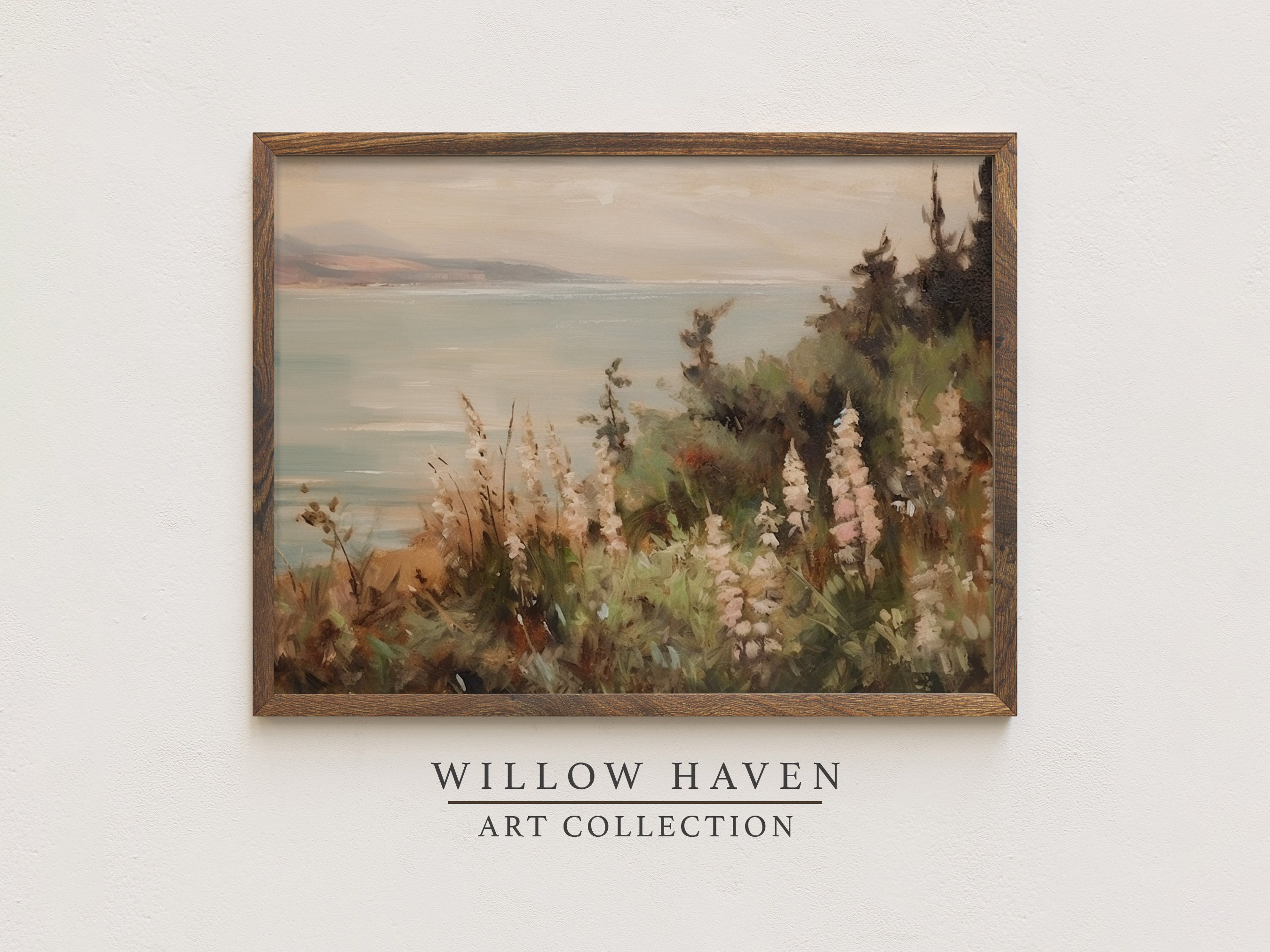 Vintage Wildflower Painting Art Print Flower Scenery Landscape ...