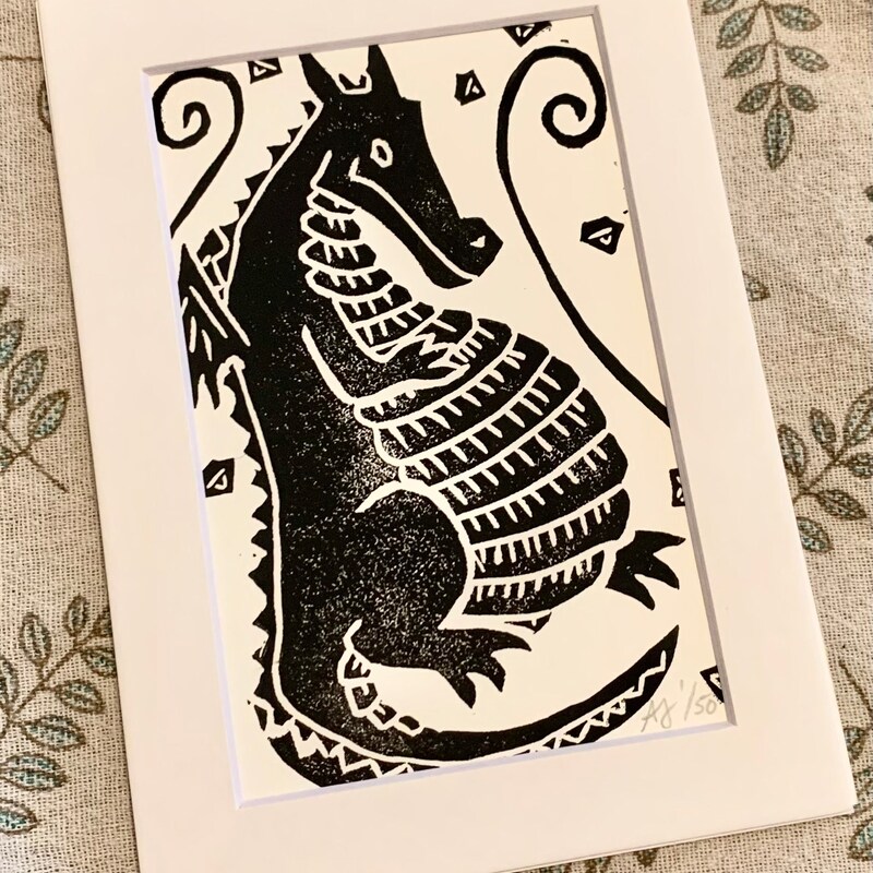 Dragon Linocut - Etsy