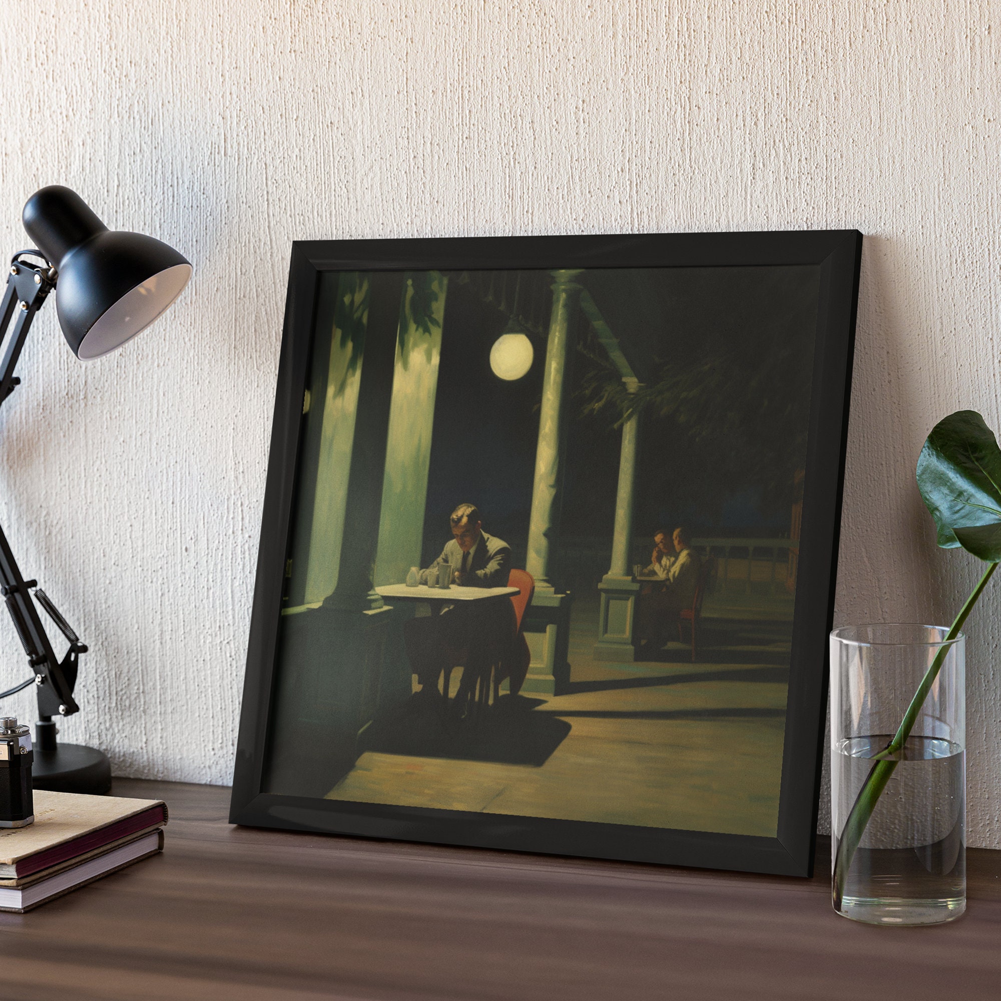 Edward Hopper Inspired Man Alone at Dinner Print | Dining Realism Fine ...