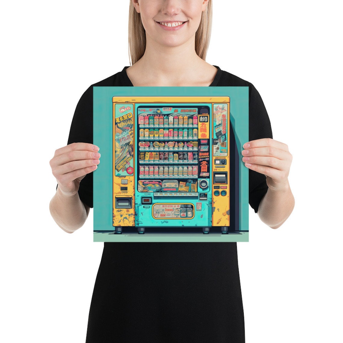 Japanese Vending Machine Poster Anime Drink Machine Wall Art Asian ...