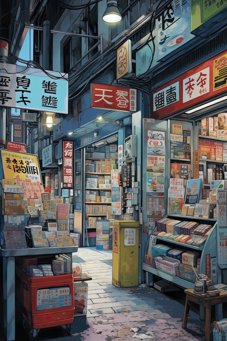 Konbini Japanese Convenience Store Poster | Japanese Family Mart Wall ...