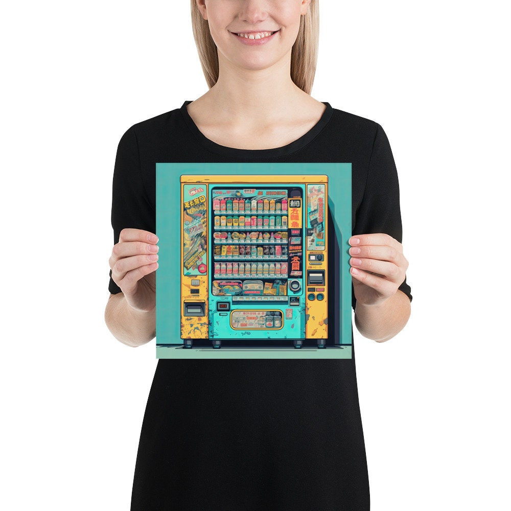 Japanese Vending Machine Poster Anime Drink Machine Wall Art Asian ...