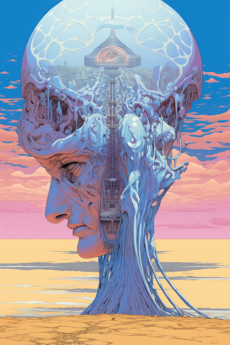 Moebius Mind Palace Print | Sci-fi Retro Art Print | Prometheus Oil on ...