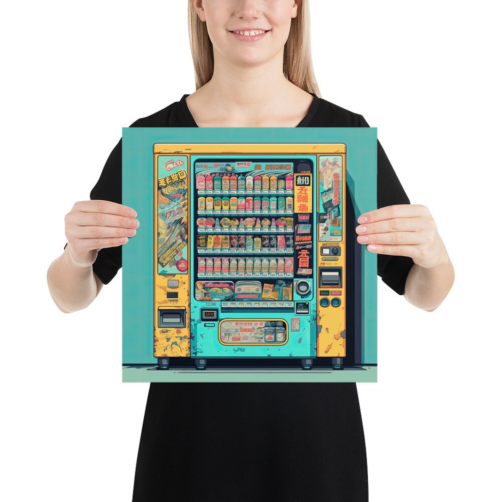 Japanese Vending Machine Poster Anime Drink Machine Wall Art Asian ...