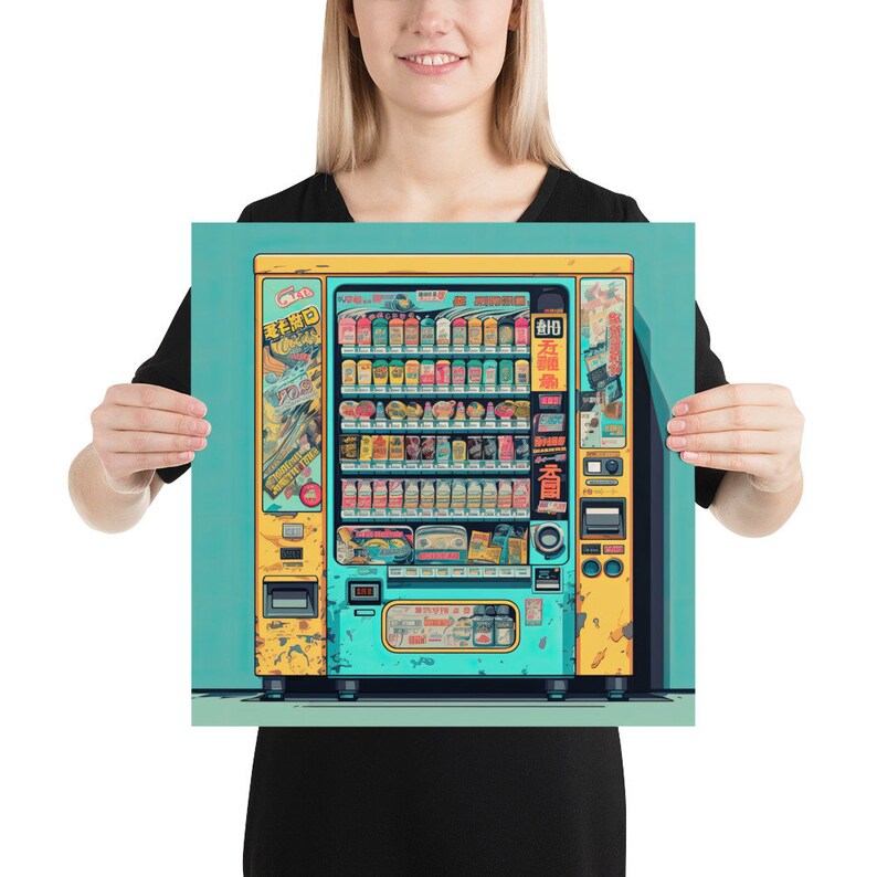 Japanese Vending Machine Poster Anime Drink Machine Wall Art Asian ...