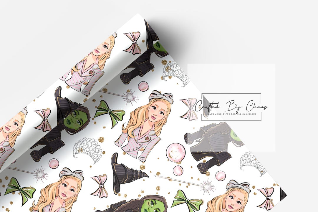 Wicked Wrapping Paper| Wicked Gift Wrap| Elphaba| Glinda| Gifts for Her ...