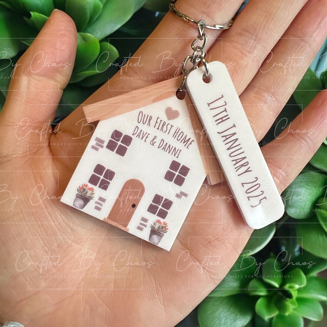 Personalised New Home Keyring | New Home Gift | Keepsake | Keyring ...
