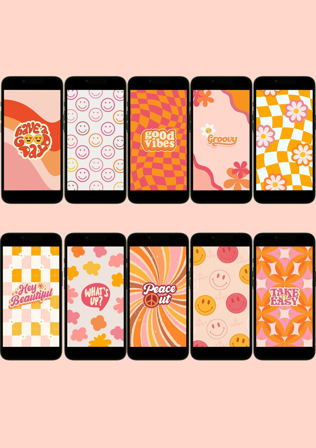 Groovy Phone Wallpaper, Retro Background, 70s Vibes, Vintage Style ...