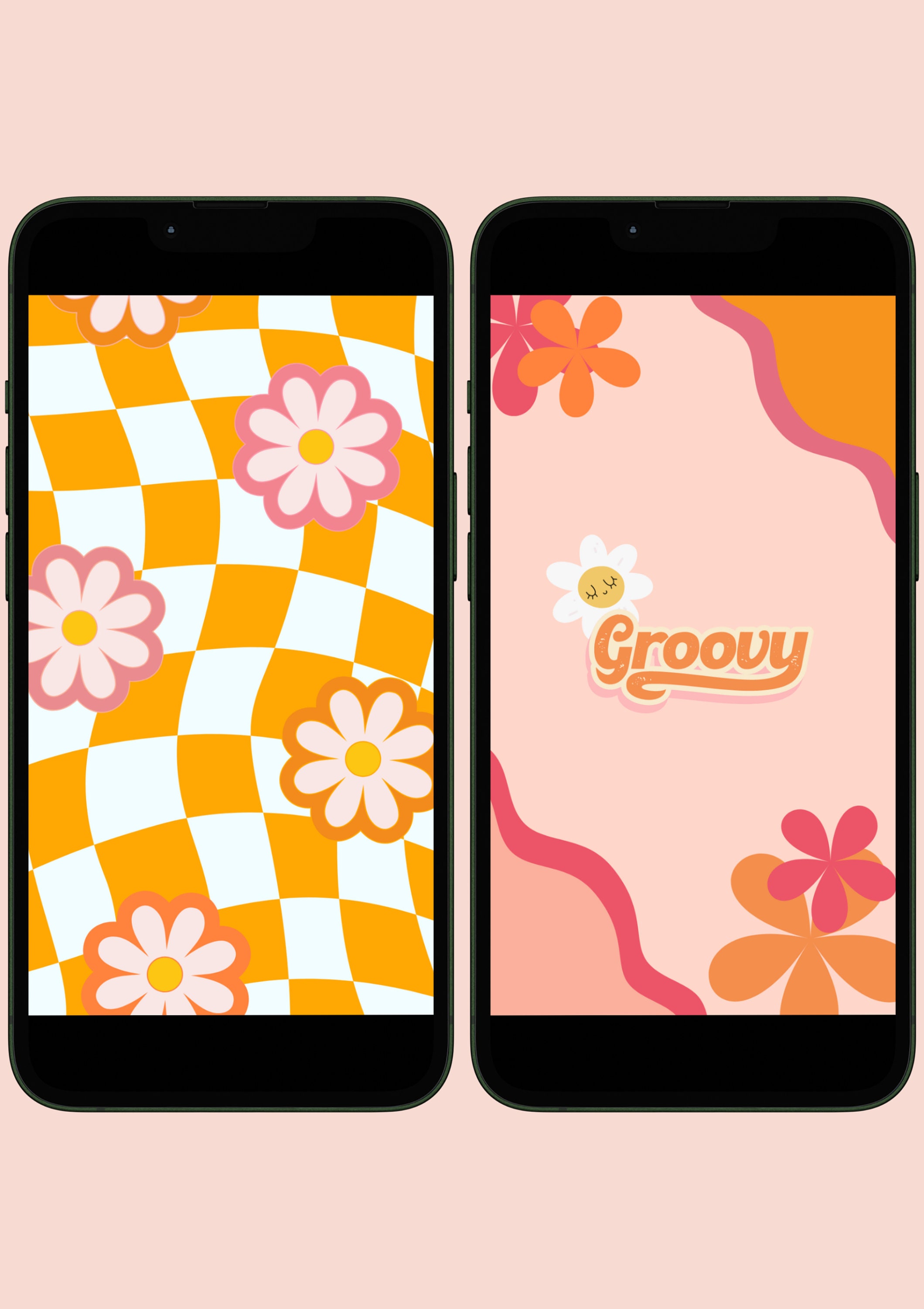 Groovy Phone Wallpaper, Retro Background, 70s Vibes, Vintage Style ...