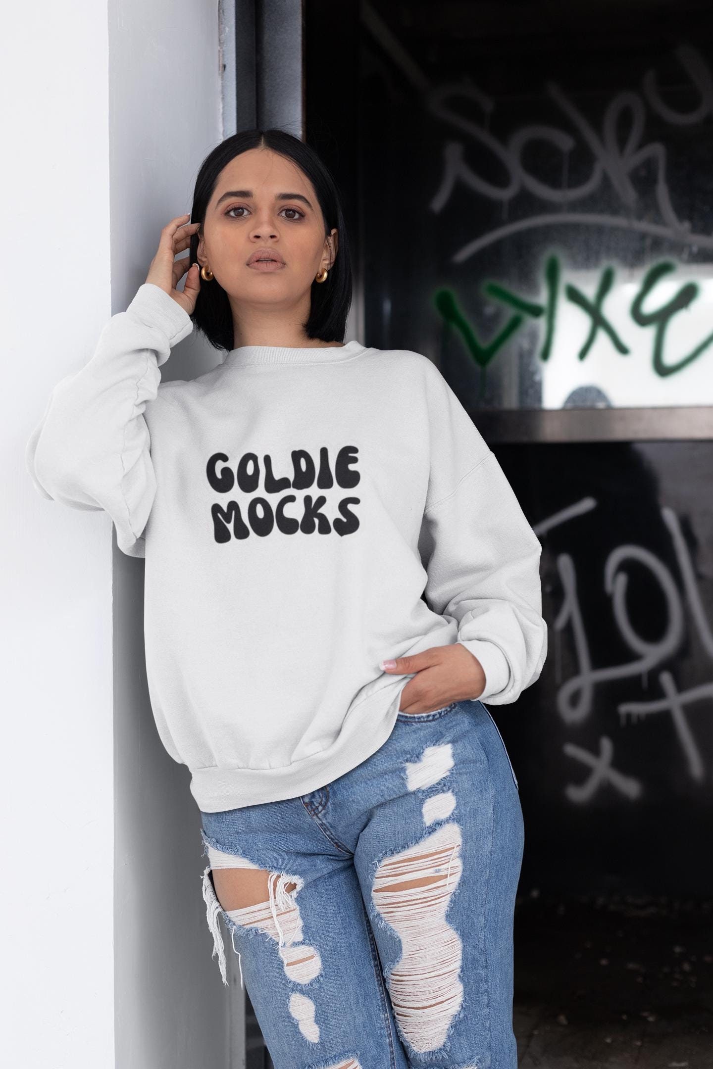 Goldie Mocks Sand Crewneck Mockup Sweatshirt Perfect Fall Aesthetic ...