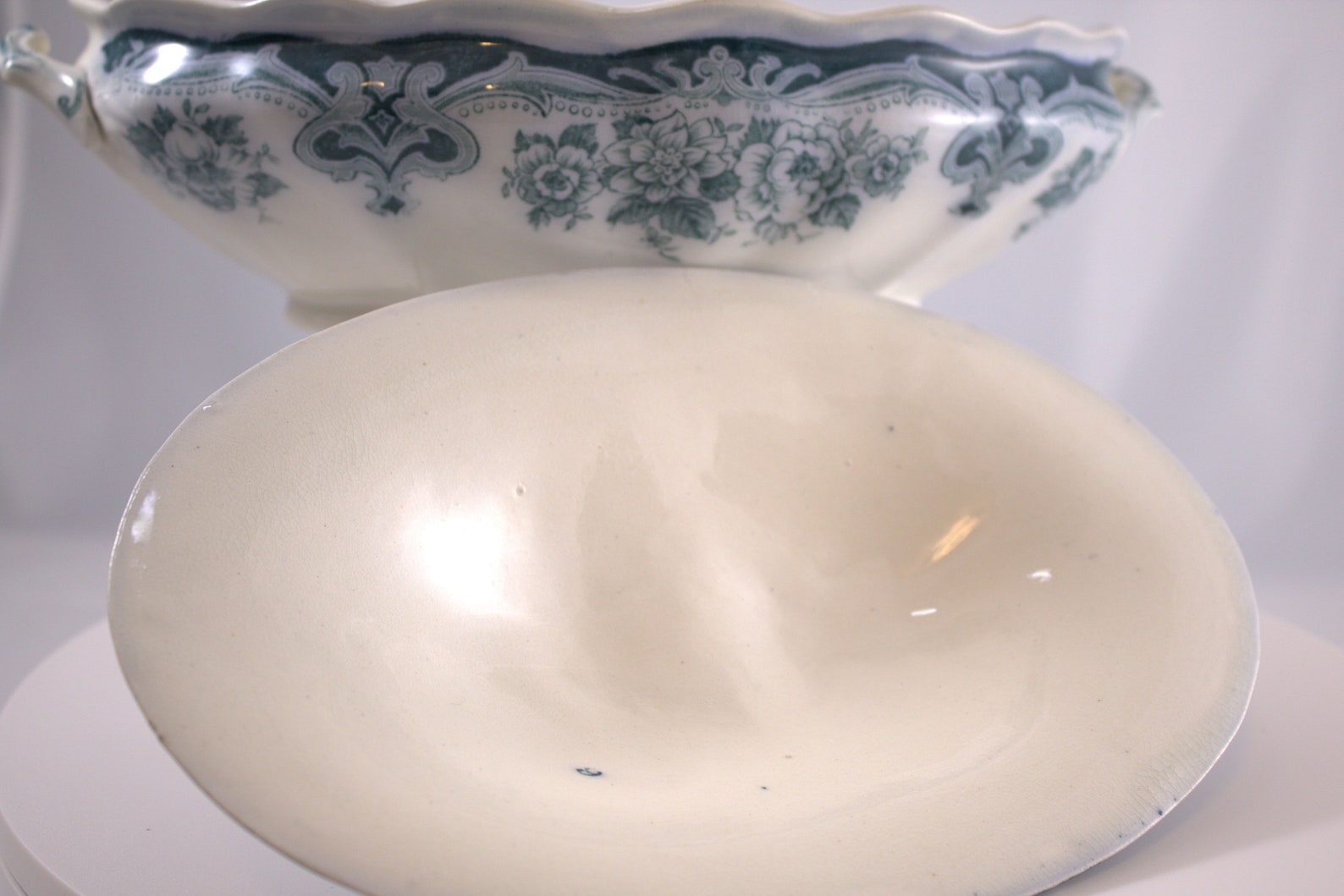 Antique Flow Blue Soup Tureen With Plate: Bourne and Leigh Albion ...