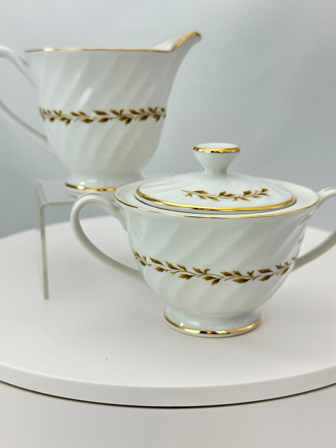 A Vintage Sugar and Creamer Set by Grantcrest in the Golden Swirl ...