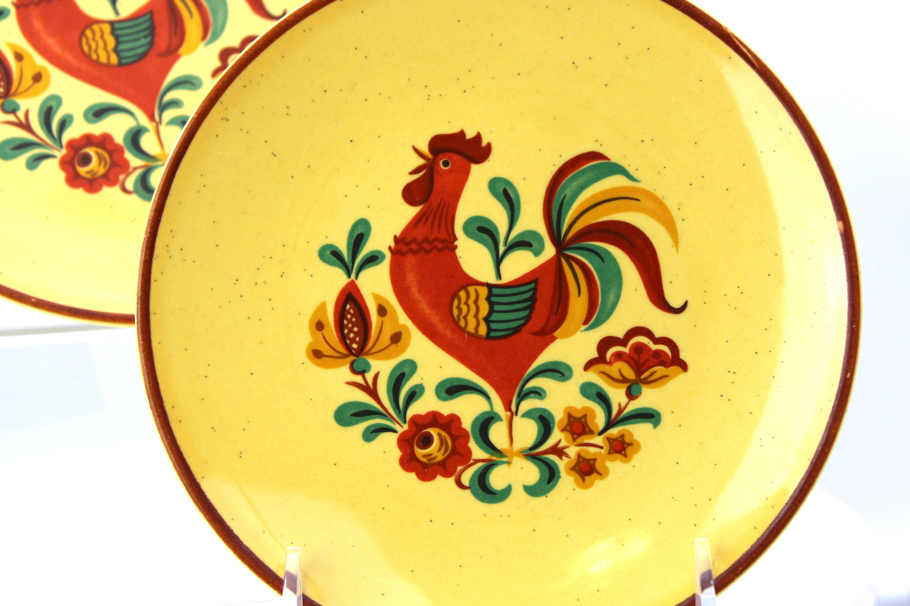 A Vintage Taylor Smith Taylor Reveille Rooster Bread Plate 6.5 Diameter ...