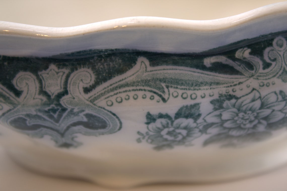 Antique Flow Blue Soup Tureen With Plate: Bourne and Leigh Albion ...