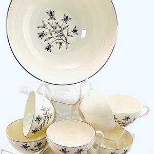 A Vintage Set of Lenox Serveware Consisting of 1 Large Bowl and 7 Tea ...