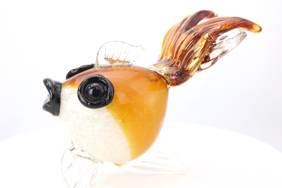 A Vintage Blown Glass Goldfish Figurine, Art Glass Fish - Etsy