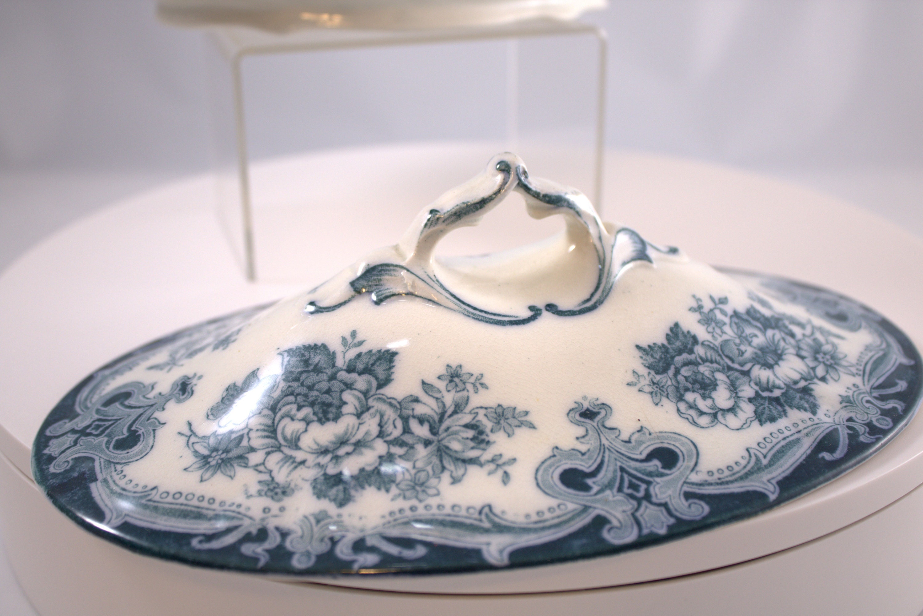 Antique Flow Blue Soup Tureen With Plate: Bourne and Leigh Albion ...