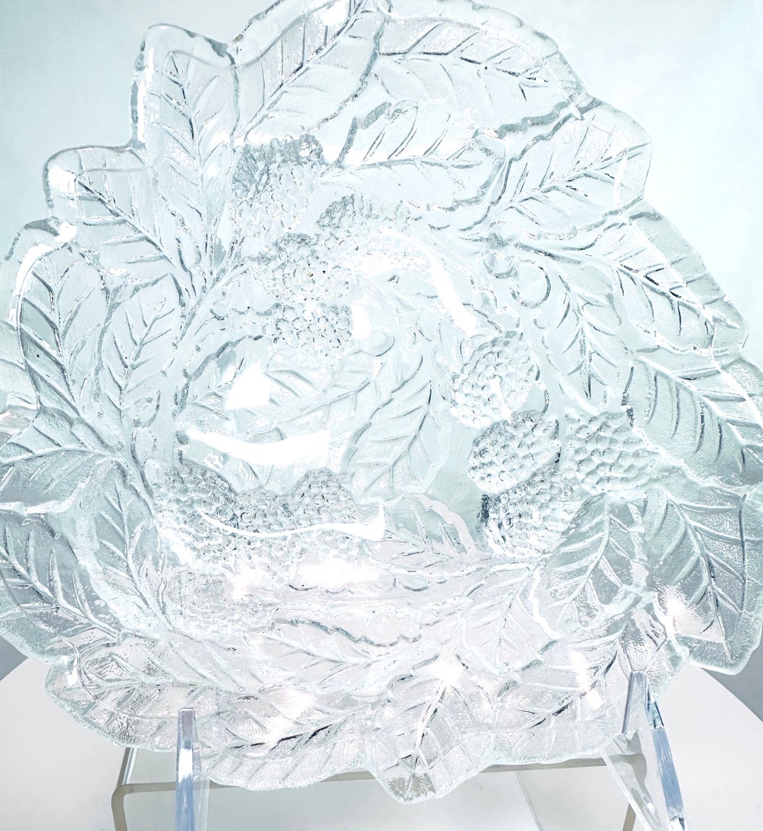 A Vintage Fenton Clear Embossed Bowl in Triangle Shape in the ...