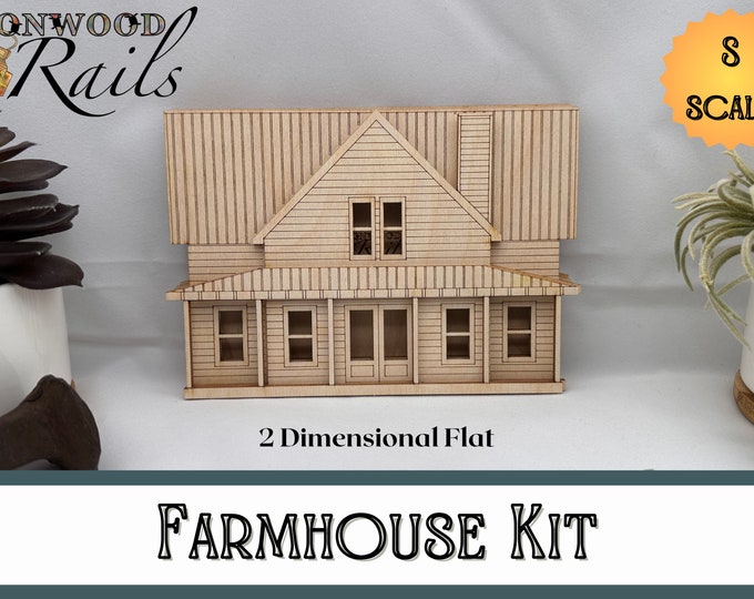 S Scale Two Dimensional Farmhouse Kit, Flat Back Model - Etsy