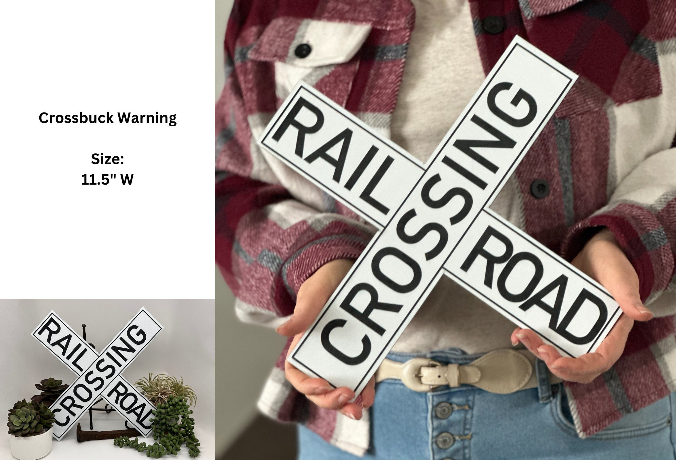 Railroad Crossings Signs, Railroad Crossbuck Sign, Railway Wall Plaques ...