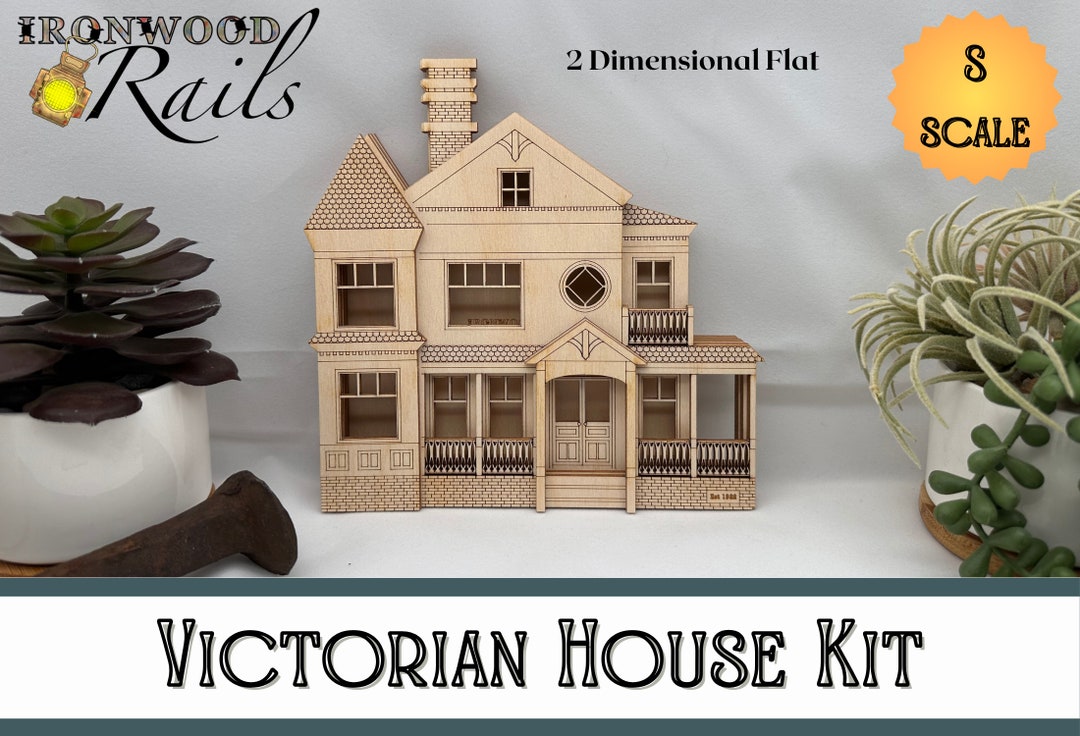 S Scale Two Dimensional Victorian House Kit, Flat Back Model - Etsy