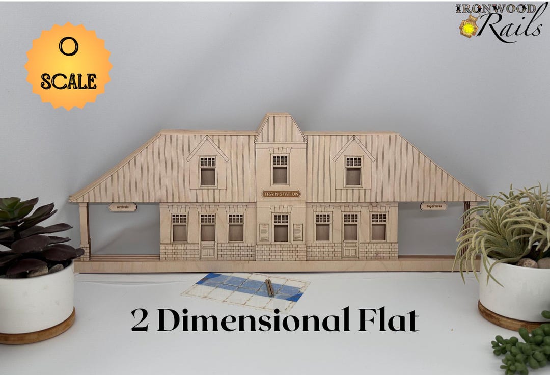 O Scale Model Two-dimensional Train Station Kit, Flatback Detachable ...