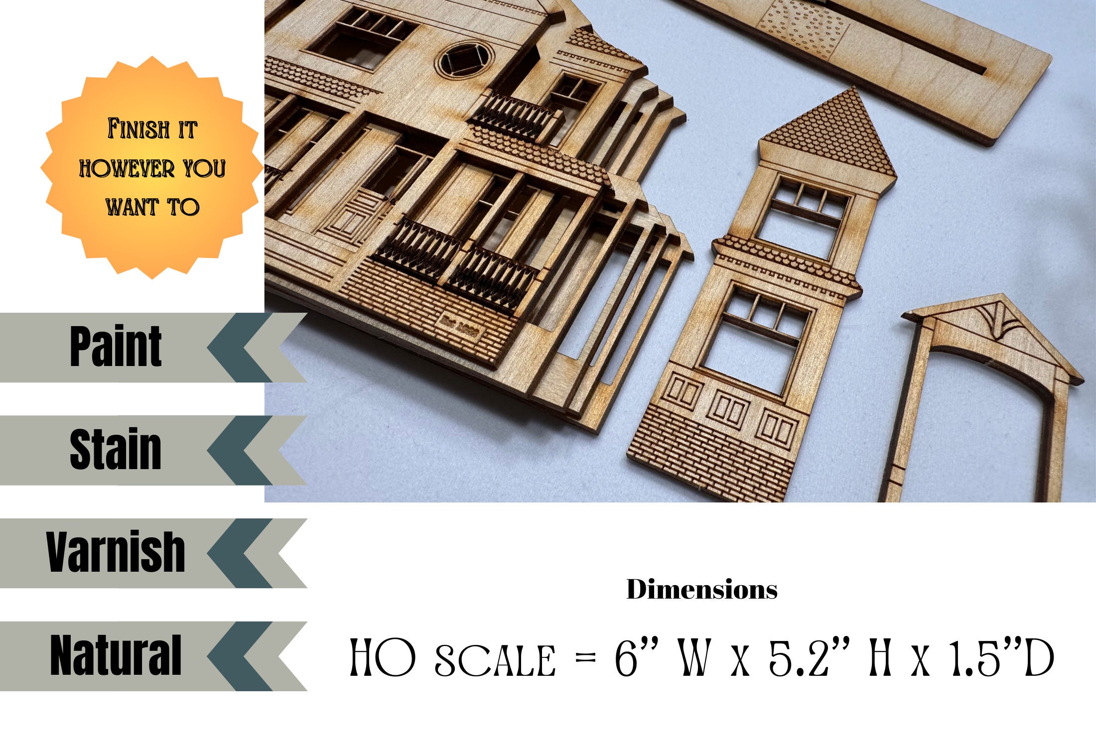 HO Two Dimensional Victorian House Kit, Flat Back Model - Etsy