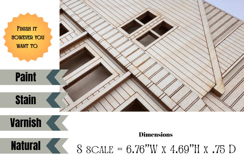 S Scale Two Dimensional Farmhouse Kit, Flat Back Model - Etsy