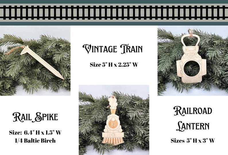 Wooden Train Railroad-themed Laser Ornament, Railroads Christmas Gifts ...
