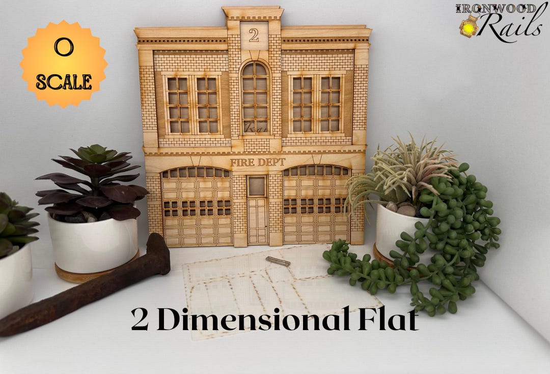 O Scale Model Two-dimensional Fire Department Kit, Flatback Detachable ...