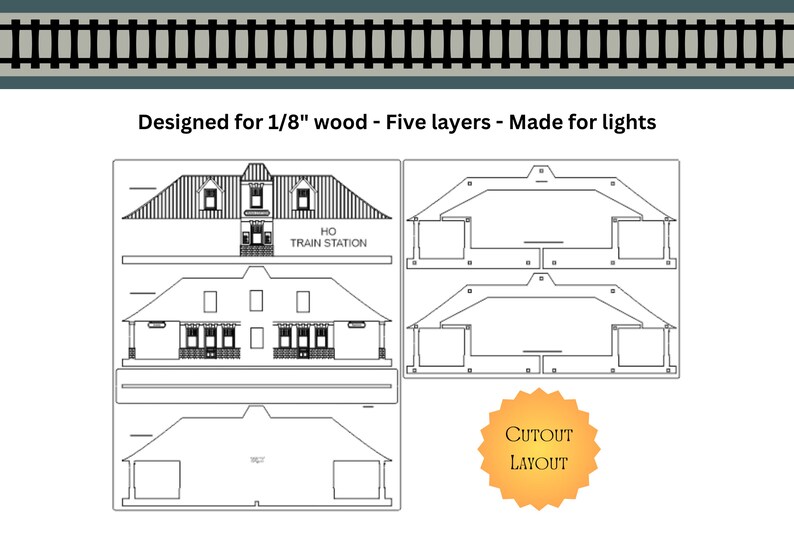HO Scale 2D Train Station, Railroad Model, Digital Download SVG, Indoor ...