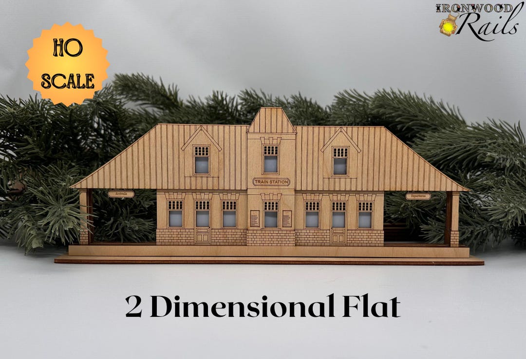 HO Scale Model Two-dimensional Train Station Kit, Flatback Detachable ...