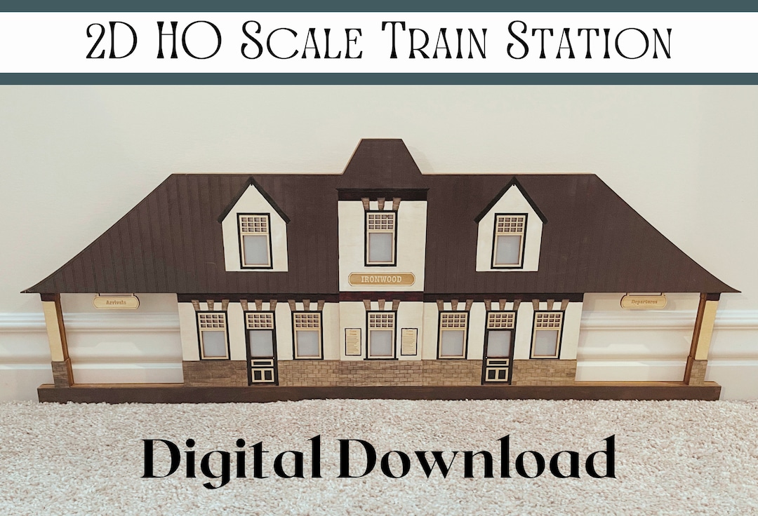 HO Scale 2D Train Station, Railroad Model, Digital Download SVG, Indoor ...