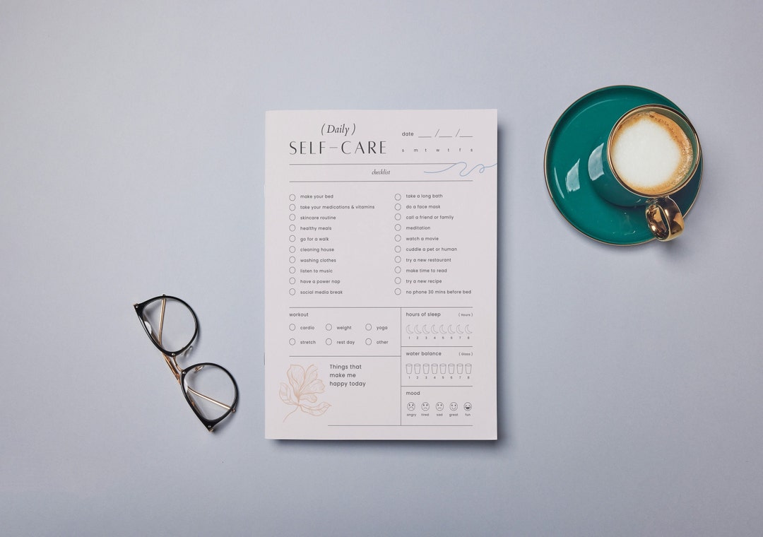 Daily Self Care Checklist Printable Instant Download, Daily Checklist ...