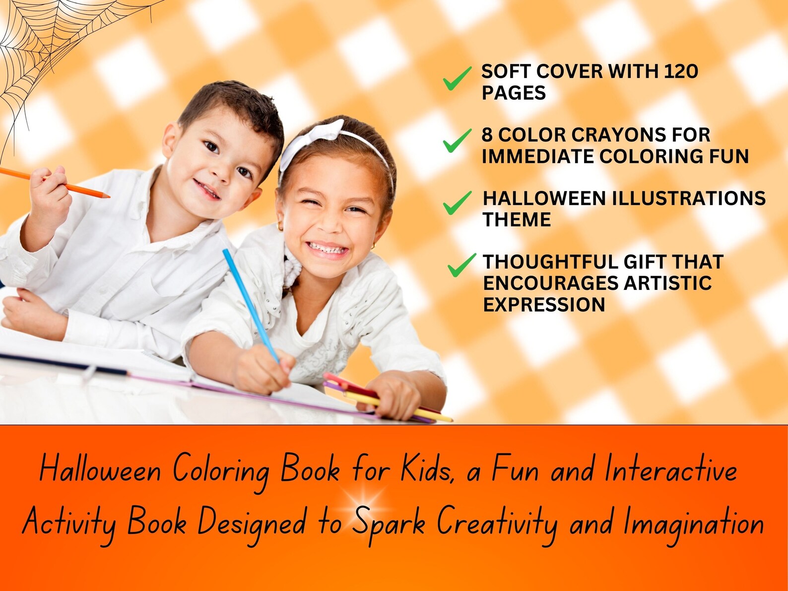 Halloween Coloring Book, Creative Activity Spooky 120 Pages Colorable ...
