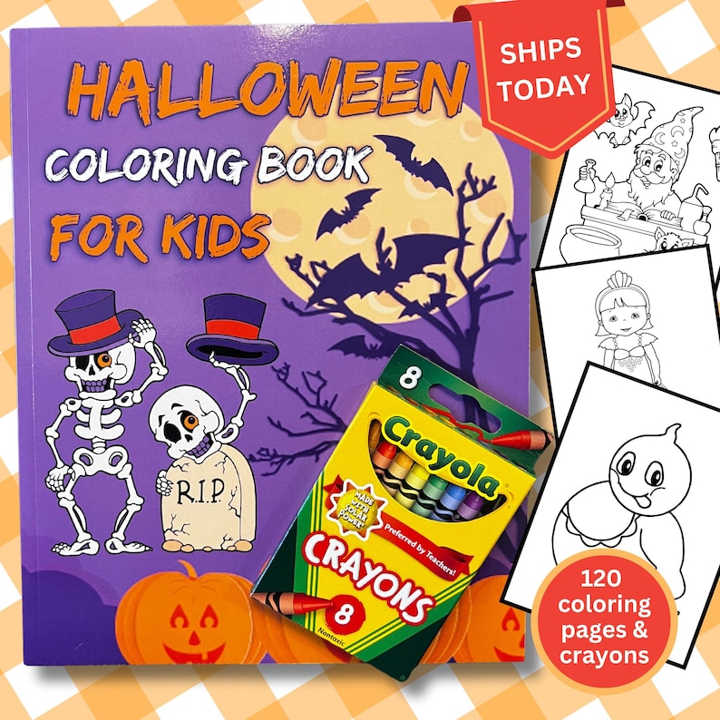 Halloween Coloring Book, Creative Activity Spooky 120 Pages Colorable ...