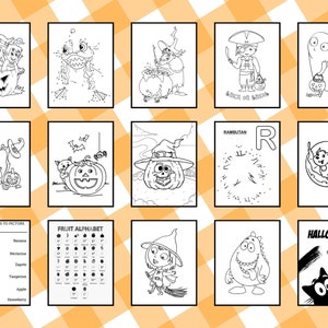 Halloween Coloring Book, Creative Activity Spooky 120 Pages Colorable ...