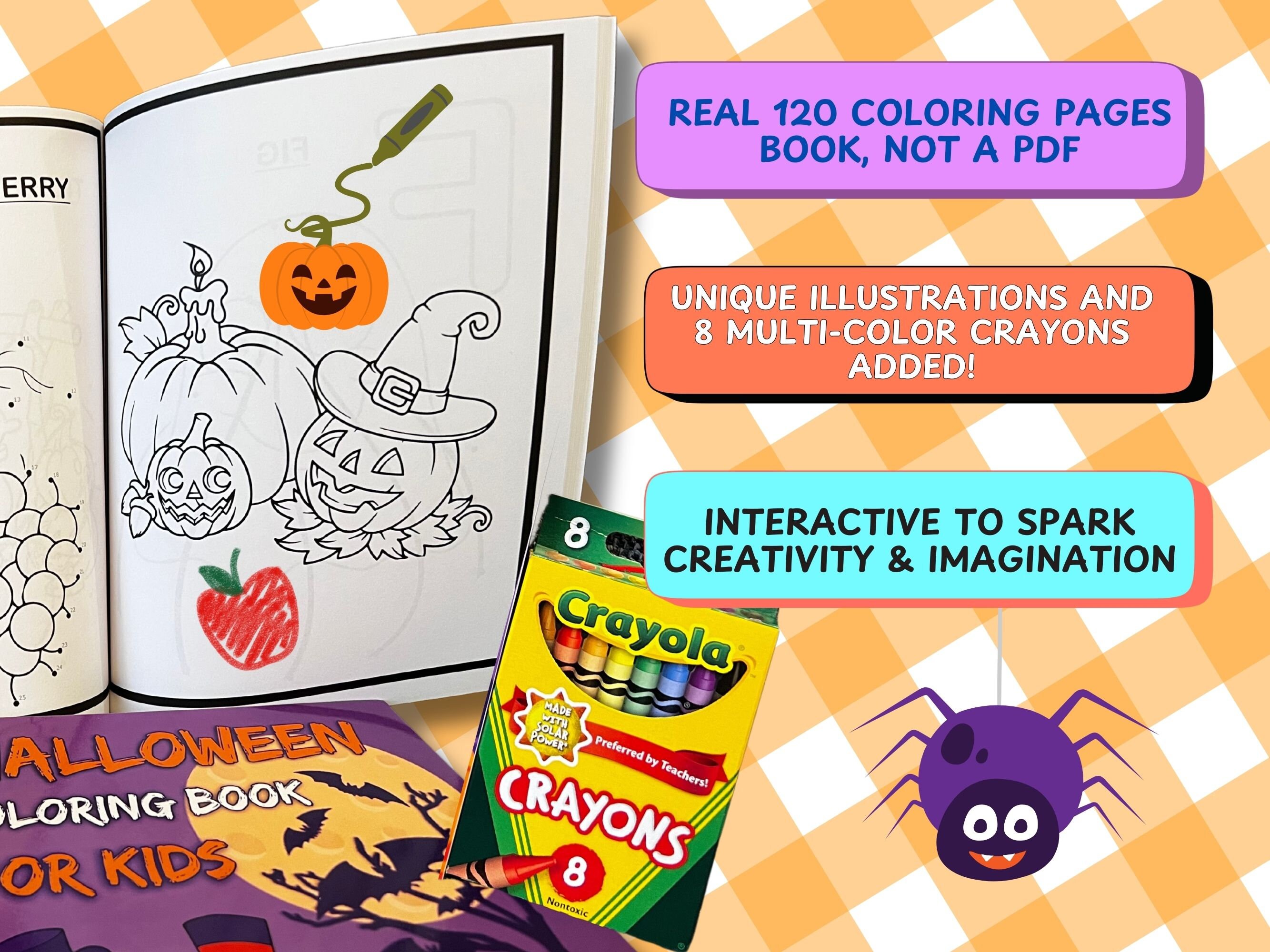Halloween Coloring Book, Creative Activity Spooky 120 Pages Colorable ...