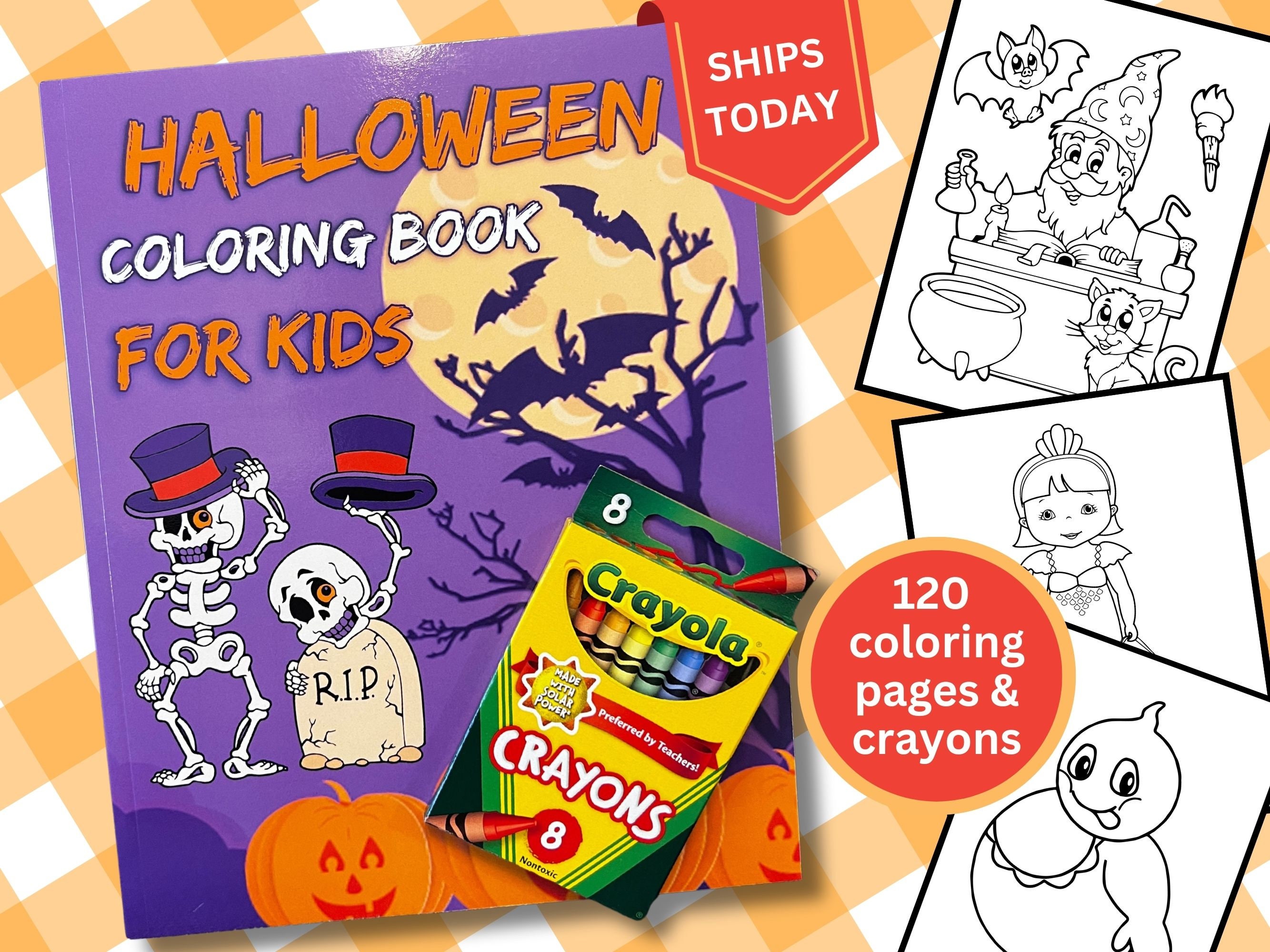 Halloween Coloring Book, Creative Activity Spooky 120 Pages Colorable ...