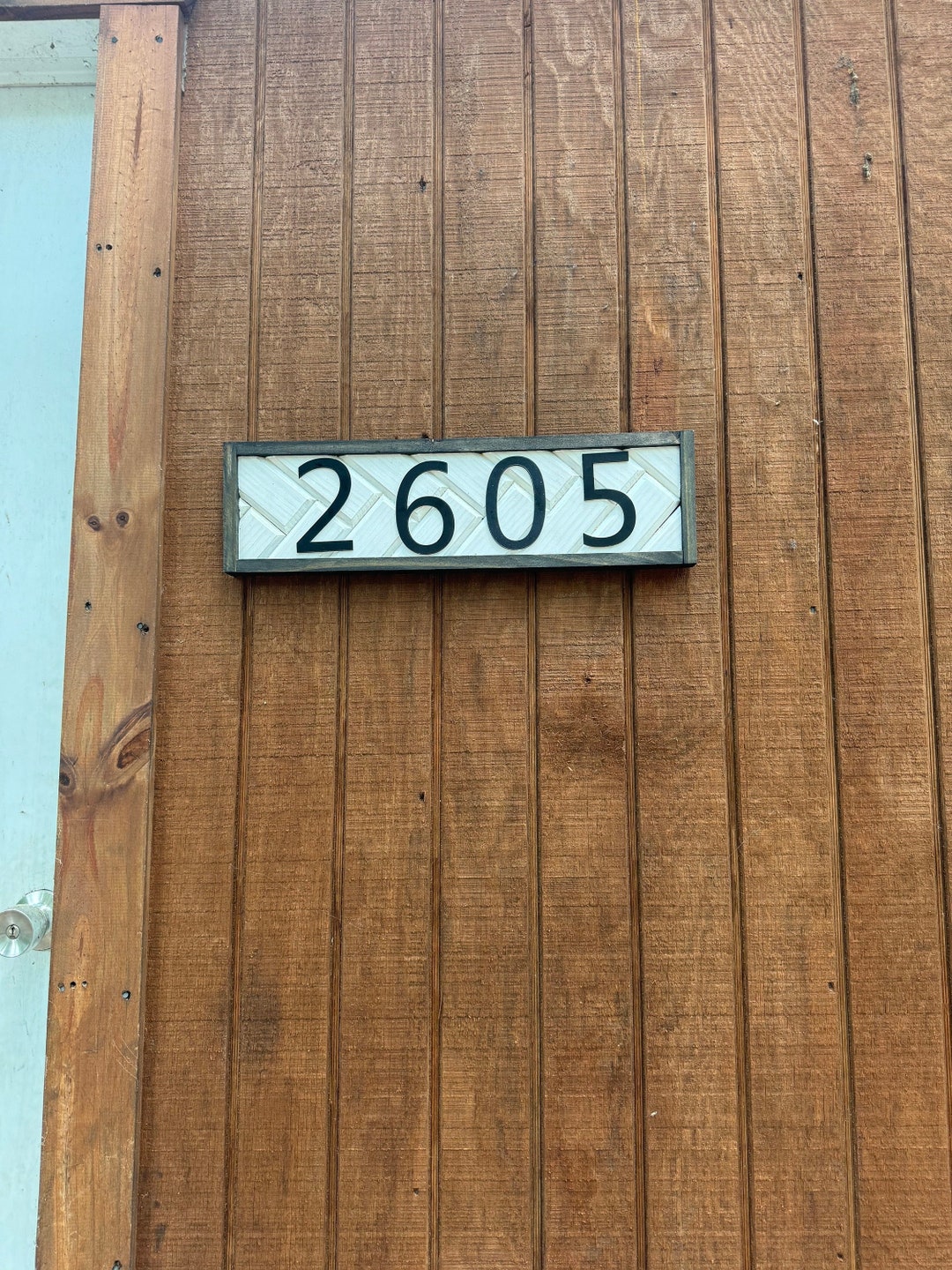 House Number Sign (horizontal, Handmade, Wooden) - Etsy